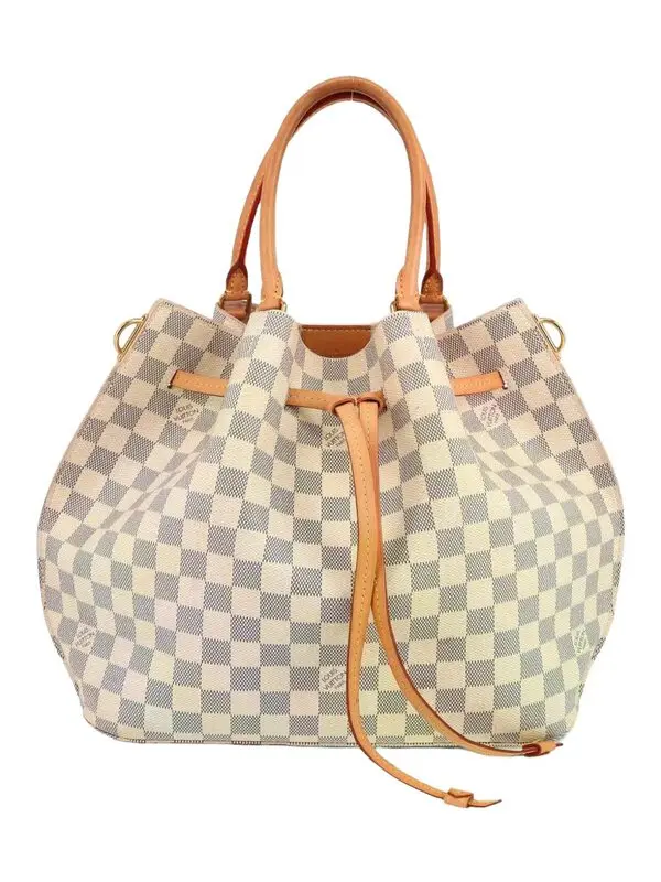 LOUIS VUITTON 2018 Girolata Damier Azur Tote Bag - White