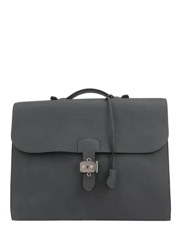 Hermès Top Handle Leather Briefcase - Grey