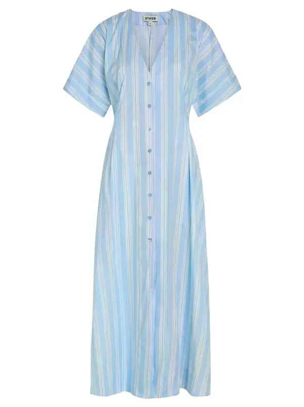 Staud Striped Midi Dress - Blue