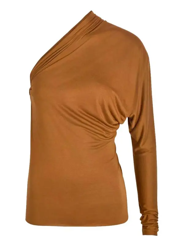 Rick Owens Diana Draped One-shoulder Top - Brown