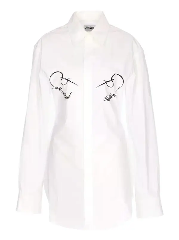 JEAN PAUL GAULTIER Embroidery Button Shirt - White
