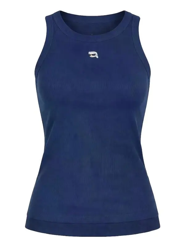 Karl Lagerfeld Ikon Ribbed Tank Top - Blue