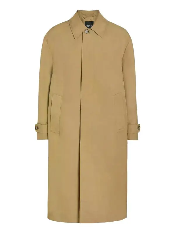 BOSS Water-repellent Buttoned Coat - Neutrals