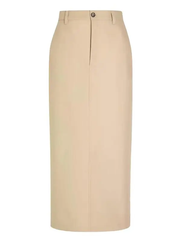 Wardrobe.NYC Button Midi Skirt - Neutrals