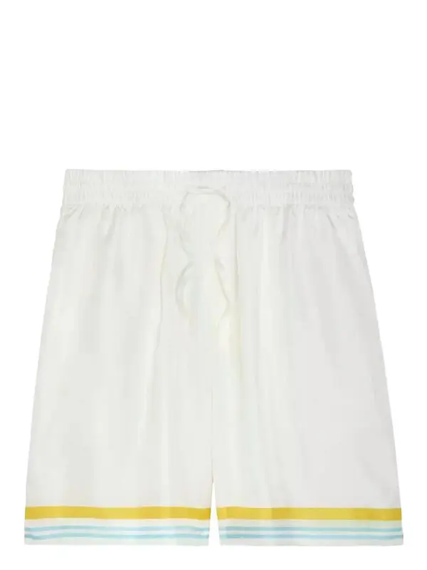Casablanca Striped Graphic Track Shorts - Neutrals