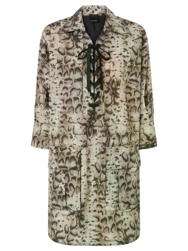 Pinko Snake-print Shirt Dress - Neutrals