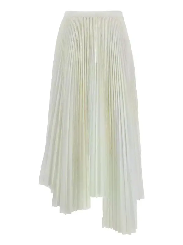 Plan C Pleated Asymmetric Skirt - White