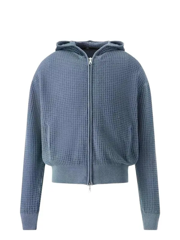 COOR Waffle Cotton Hoodie - Blue