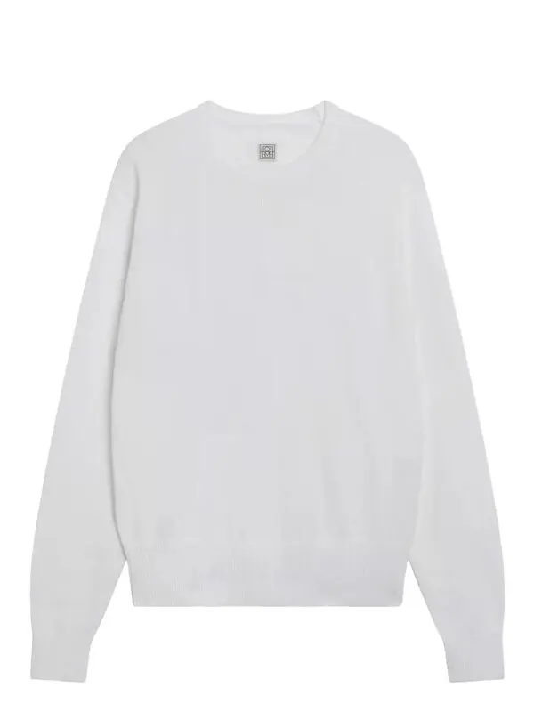 TOTEME Crew Neck Cotton Sweater - White