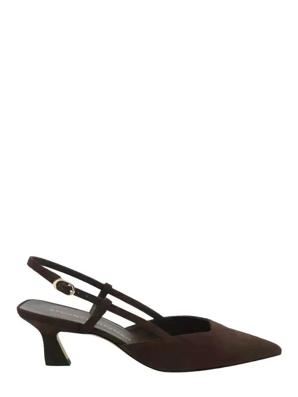 STUART WEITZMAN Vinnie Suede Slingback Pumps - Brown