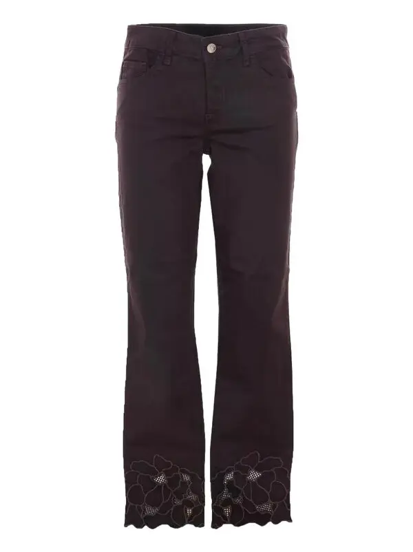 Liu Jo Floral-embroidered Trousers - Brown