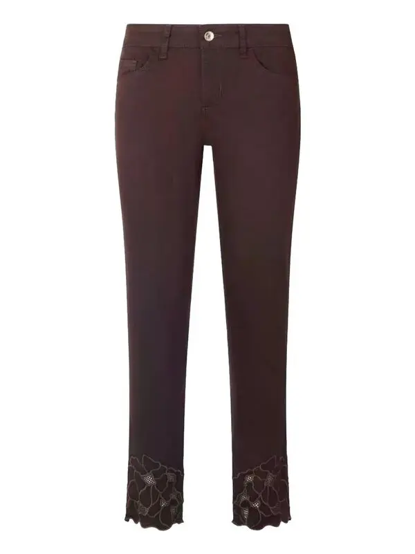 Liu Jo Floral-embroidered Trousers - Brown