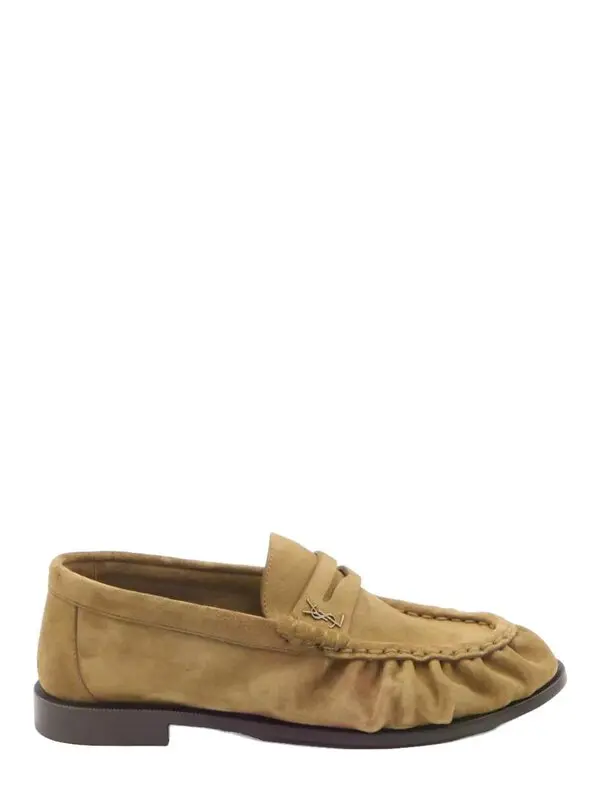 Saint Laurent Gathered Cassandre Loafers - Neutrals