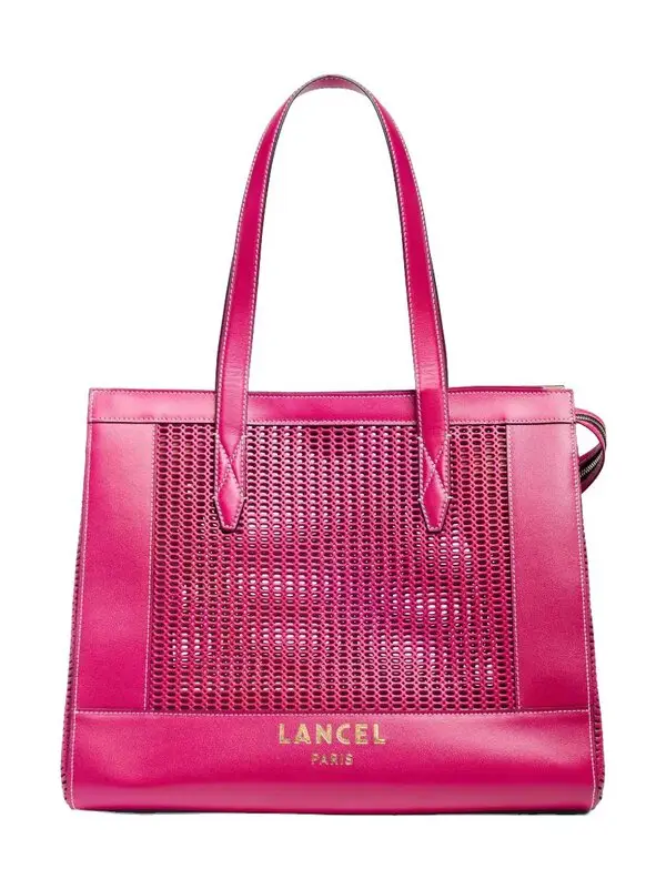 LANCEL Grained Leather Tote Bag - Pink