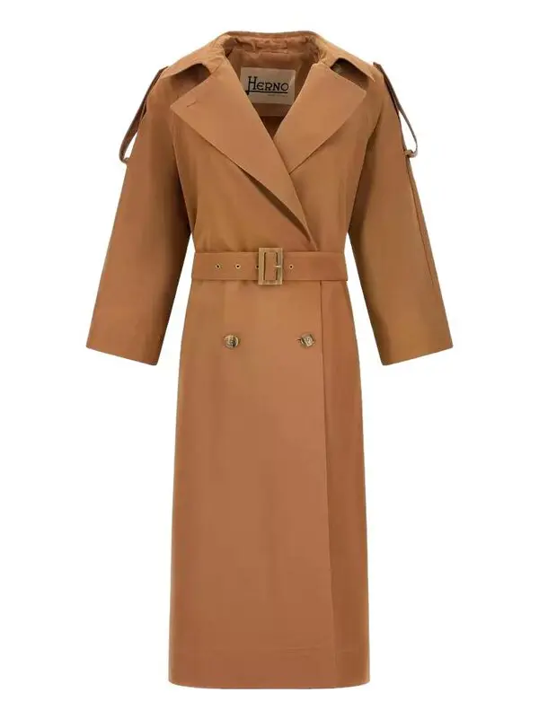 Herno Belted Double-breasted Coat - Neutrals