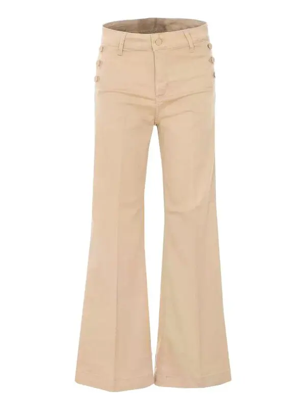 Liu Jo Logo Button Flared Jeans - Neutrals