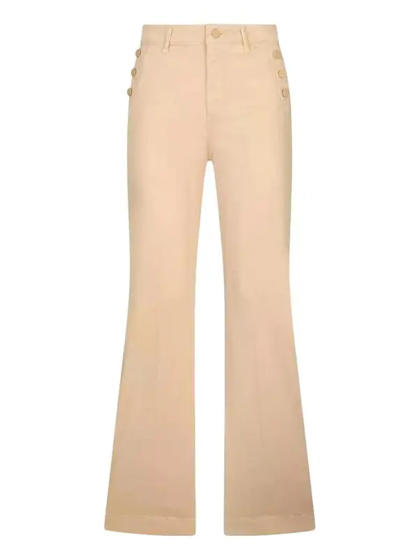 Liu Jo Logo Button Flared Jeans - Neutrals