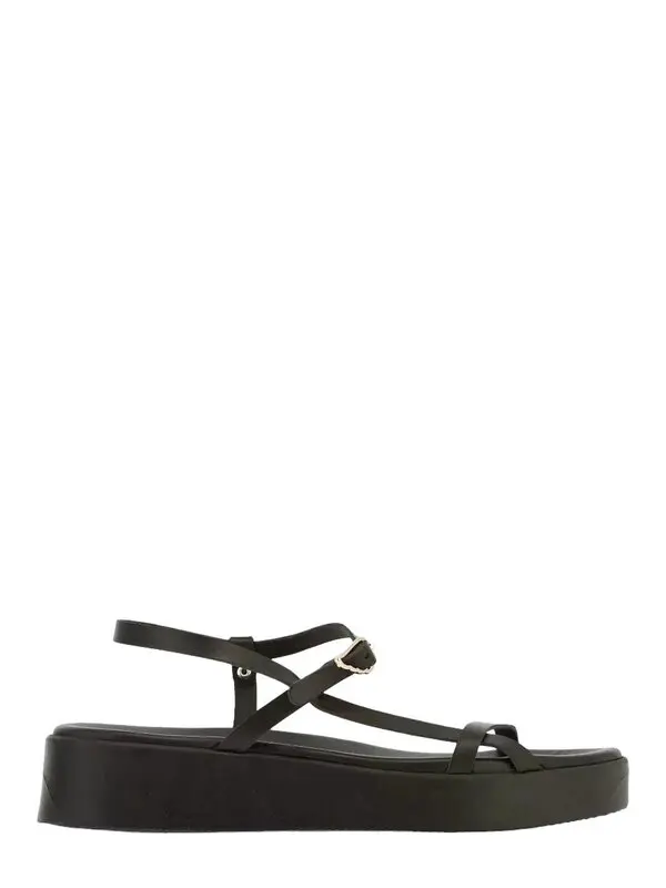ANCIENT GREEK SANDALS Politia Leather Sandals - Black