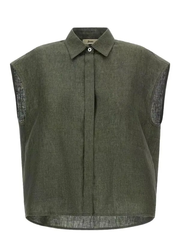 Herno Sleeveless Button-down Shirt - Green