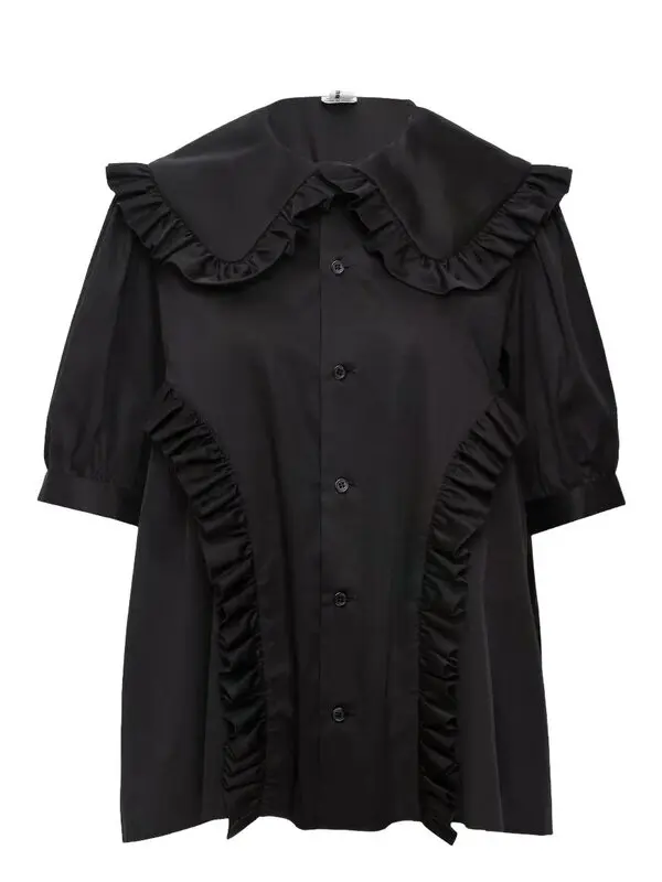 Noir Kei Ninomiya Ruffled-trim Blouse - Black
