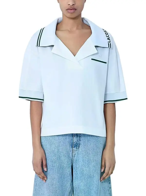 Lacoste Short-sleeve T-shirt With Wide Collar - White