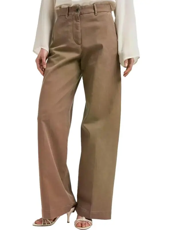 NINE:INTHE:MORNING Wide-leg Trousers - Neutrals