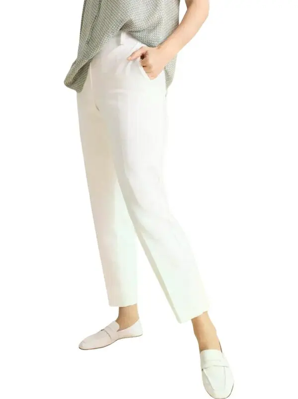 MAISON COMMON Tab Ankle Trousers - White