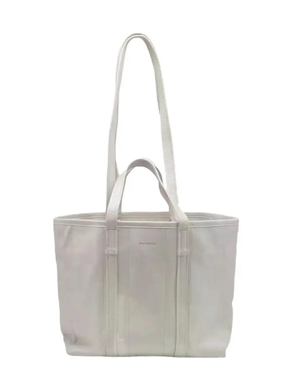 Balenciaga Barbes Leather Shopper - White
