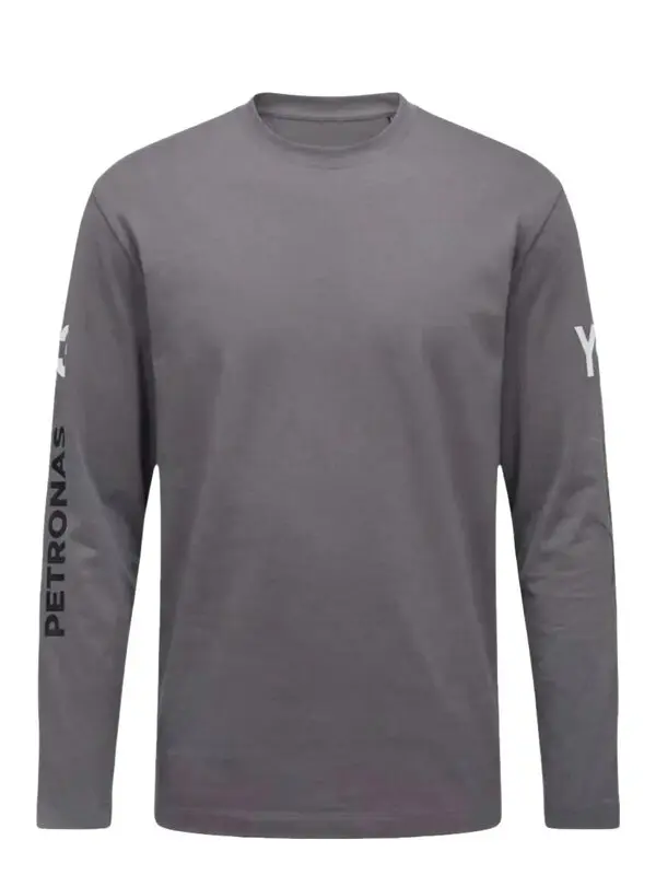 Y3 X Mercedes Chaos Long-sleeve Graphic-print T-shirt - Grey
