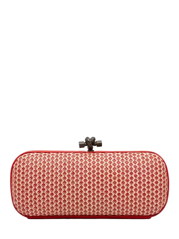 Bottega Veneta Nappa Intrecciato Knot Clutch Bag - Red