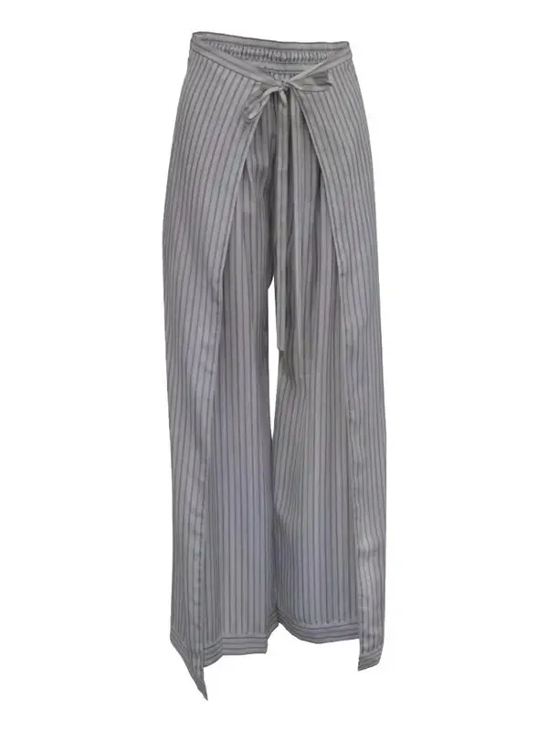 Chloé Striped Wide Leg Trousers - Grey