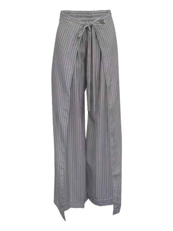 Chloé Striped Wide Leg Trousers - Grey