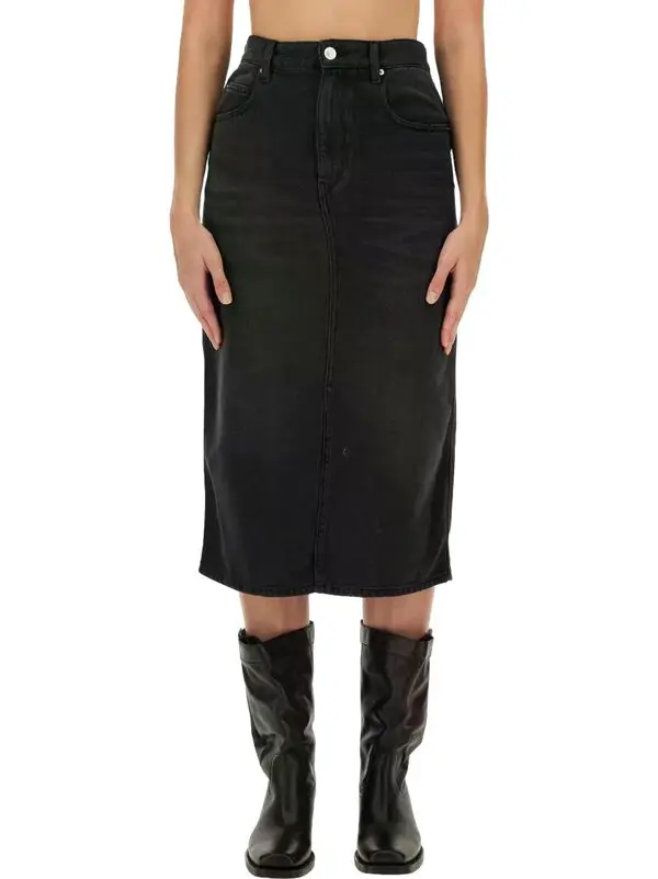 Isabel Marant Front Slit Skirt - Black