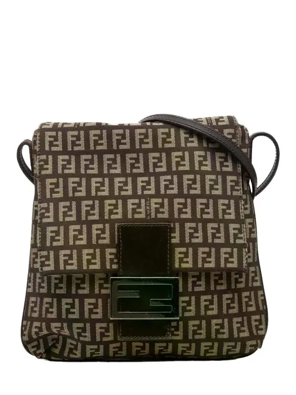 Fendi Zucchino Canvas Crossbody Bag - Brown