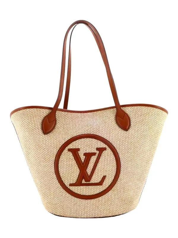 LOUIS VUITTON Saint Jacques Nm Raffia And Leather Shoulder Bag - Neutrals