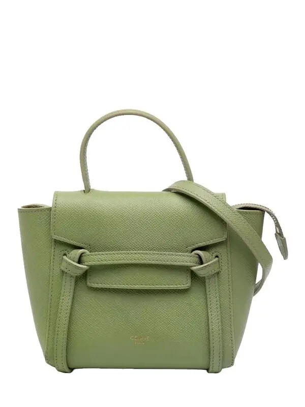 Celine Pico Grained Calfskin Belt Bag Satchel - Green