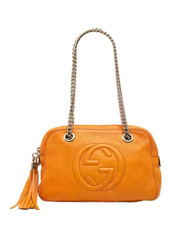 Gucci 2016-2025 Leather Soho Chain Shoulder Bag - Orange