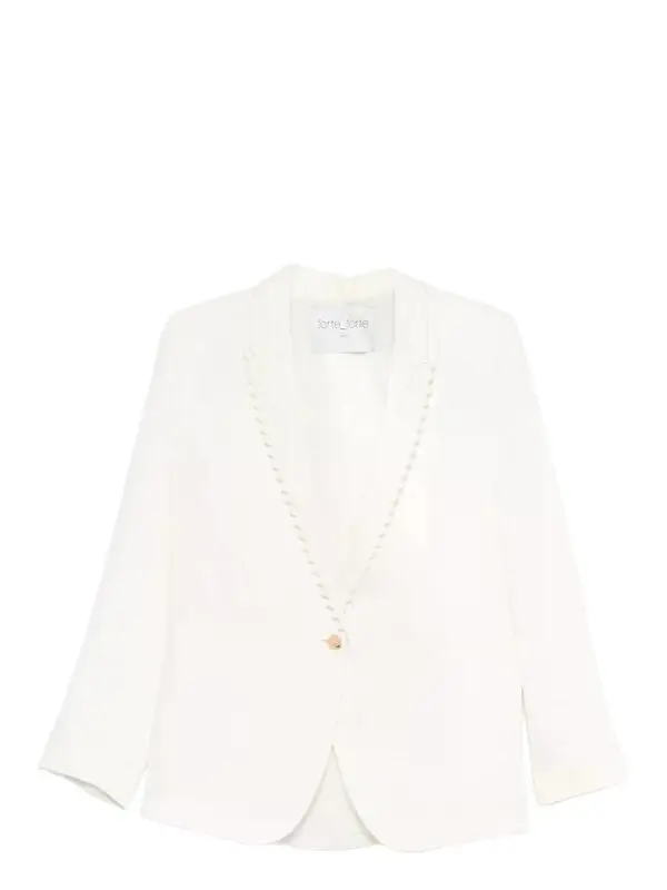 FORTE_FORTE Notched-lapel Single-button Jacket - White