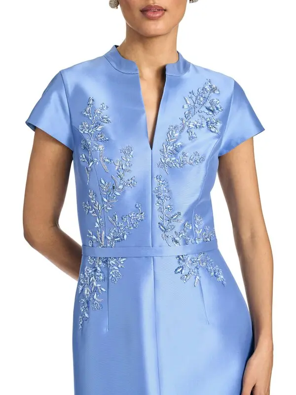 Sachin & Babi Embellished Mikado A-line Gown - Opal