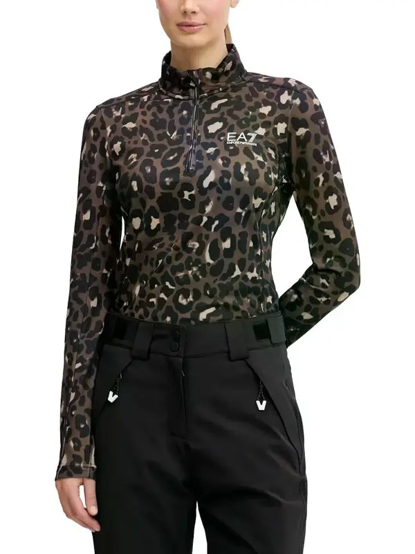 EA7 Leopard-print Base Layer - Brown