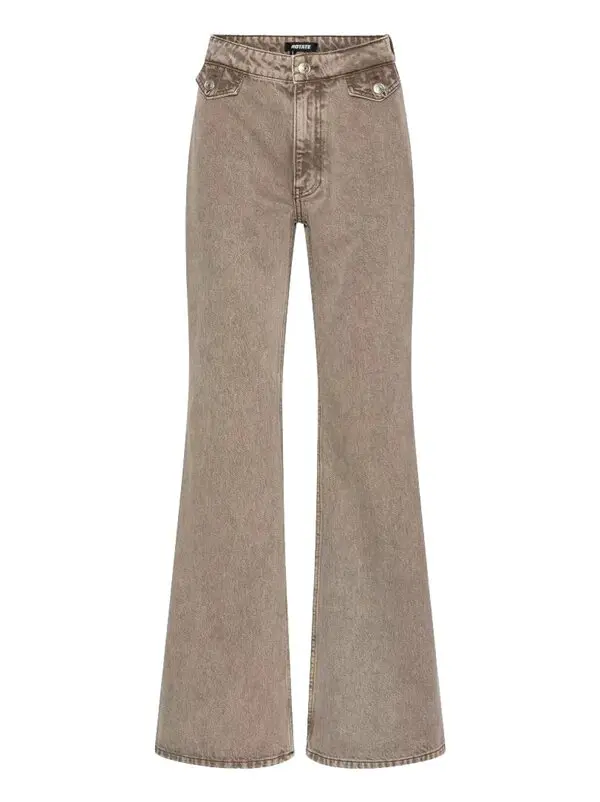 ROTATE BY BIRGER CHRISTENSEN High-waisted Flared Leg Jeans - Grey