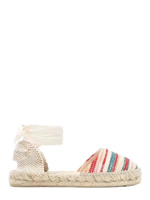 Manebí Striped Tie Espadrilles - Red