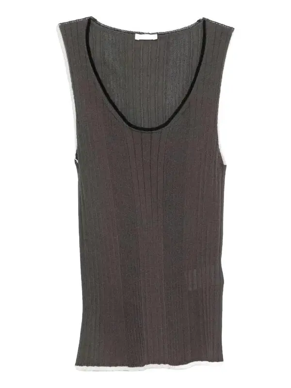ROBERTO COLLINA Ribbed Tank Top - Grey