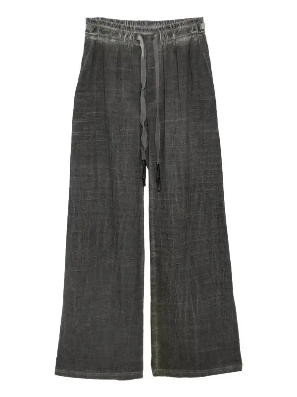 ISAAC SELLAM EXPERIENCE Cotton Textured Trousers - Grey
