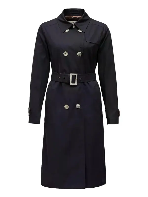 Herno Double-breasted Belted Coat - Blue