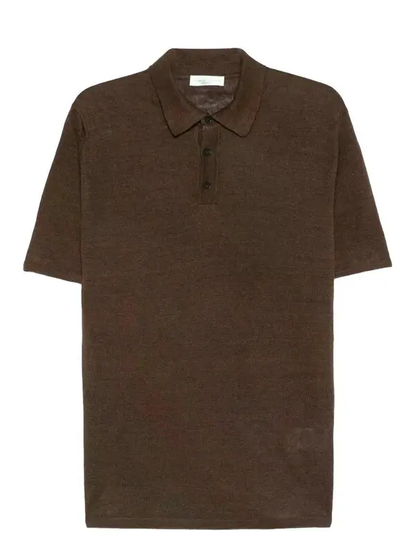 ROBERTO COLLINA Half-button Polo Shirt - Brown