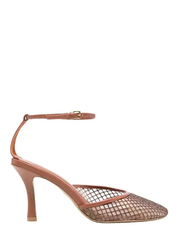 Lola Cruz Ruby Net Pumps - Brown