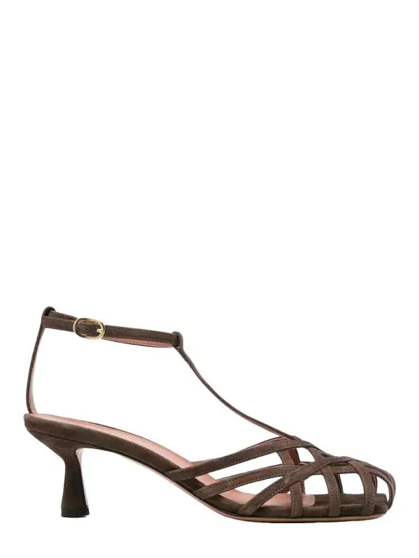 CASTAGNA Suede Heeled Sandals - Brown