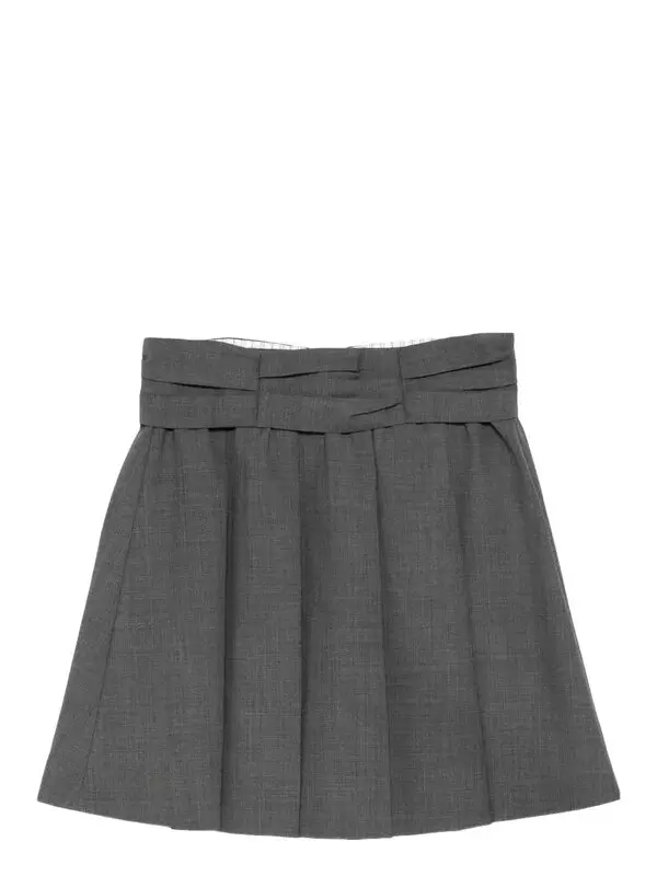 SHUSHU/TONG Draped-waist Pleated Skirt - Grey