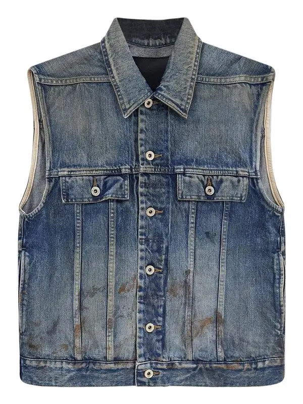Rick Owens Sleeveless Denim Trucker Jacket - Blue